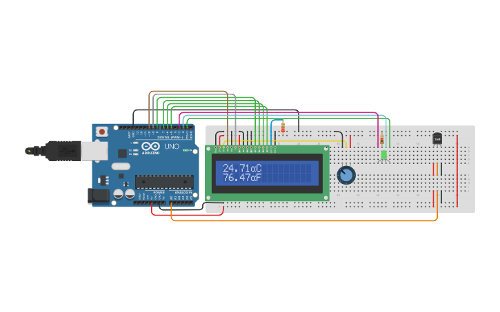 Circuit design temperature | Tinkercad