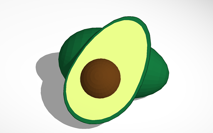 3D design Avocado sliced - Tinkercad