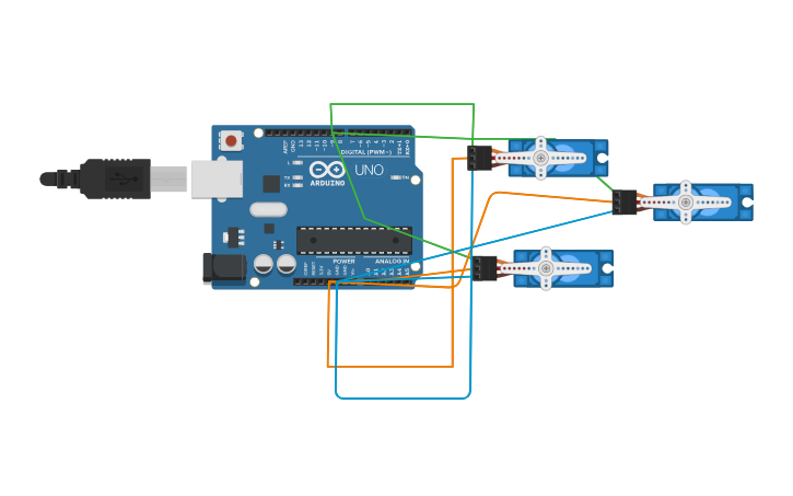 Circuit Design Servo Motores Tinkercad