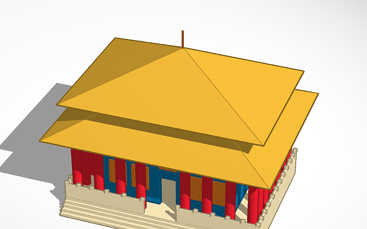 3D design Chinese temple - Tinkercad