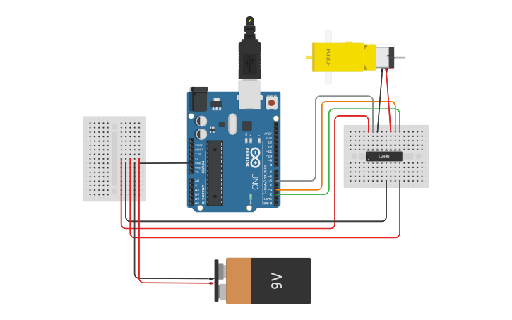 Circuit design DC Motor | Tinkercad