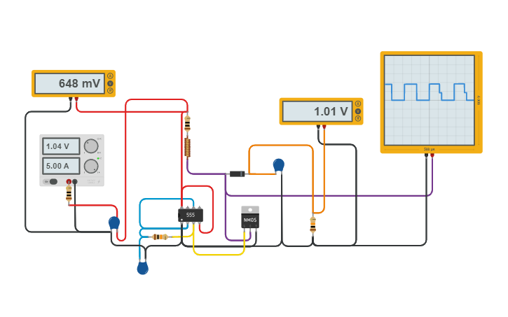 Circuit design Step-UP Voltage Converter - Tinkercad