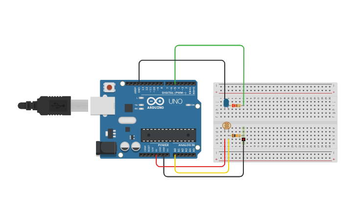 Circuit design Light Sensor - Tinkercad