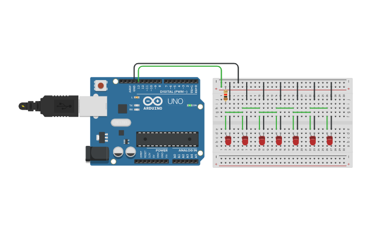 Circuit design Hello World in Morse Code - Tinkercad