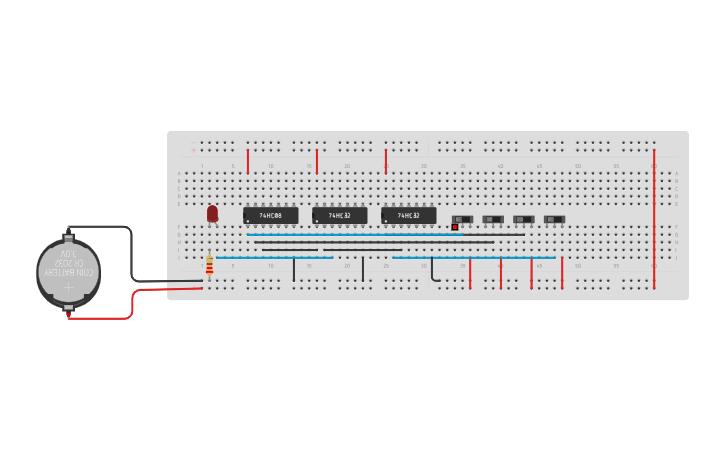 Circuit design practica uno circuito de compuertas - Tinkercad