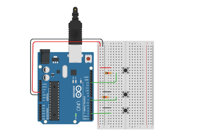 Circuit design A17-Partitore-PullDown-PullUp | Tinkercad