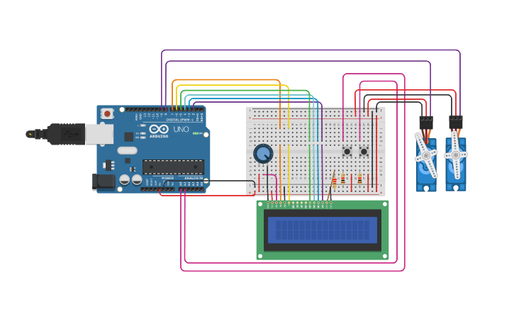 Circuit design Selection and dosation: boxes - Tinkercad
