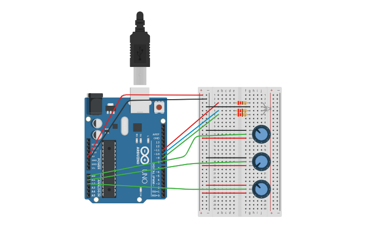 Circuit Design Template Colormixinglamp Potentiometers Tinkercad