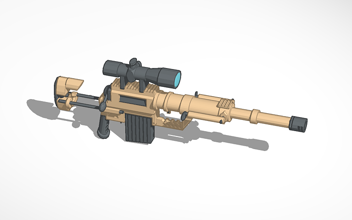 3D design ready to print 3D sniper - Tinkercad