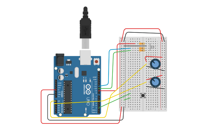 Circuit design RGB Joystick Project | Tinkercad