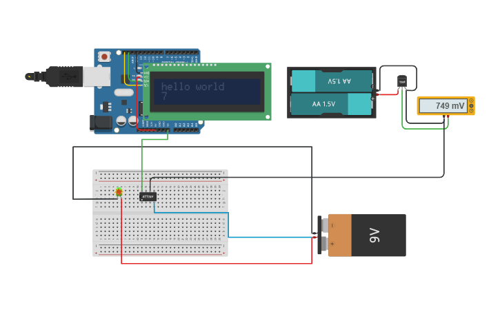 Circuit design LCD Screen - Tinkercad