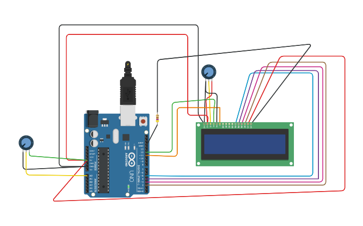 Circuit design lcd sensor analogic aula | Tinkercad