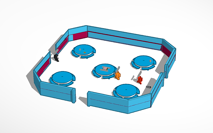 3D design Among Us cafeteria in progress - Tinkercad