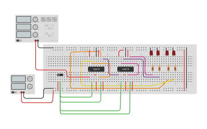 Circuit Design Binary Ripple Up Counter Tinkercad