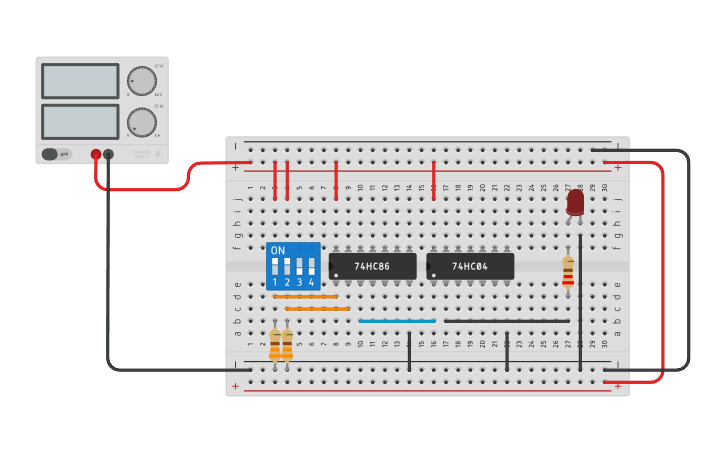 Circuit design Compuertas digitales 7 - Tinkercad