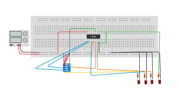 Circuit design gray code to binary - Tinkercad