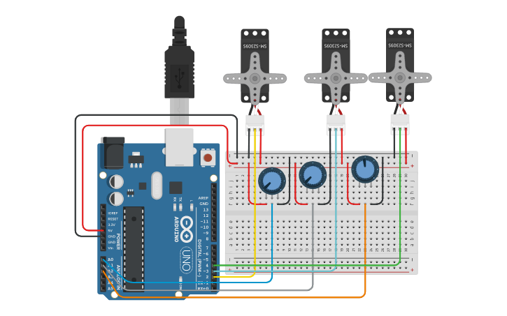 Circuit Design Servo Motor E Potênciometro Tinkercad