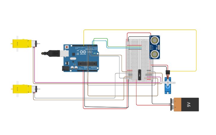 Circuit design Obstacle avoiding - Tinkercad