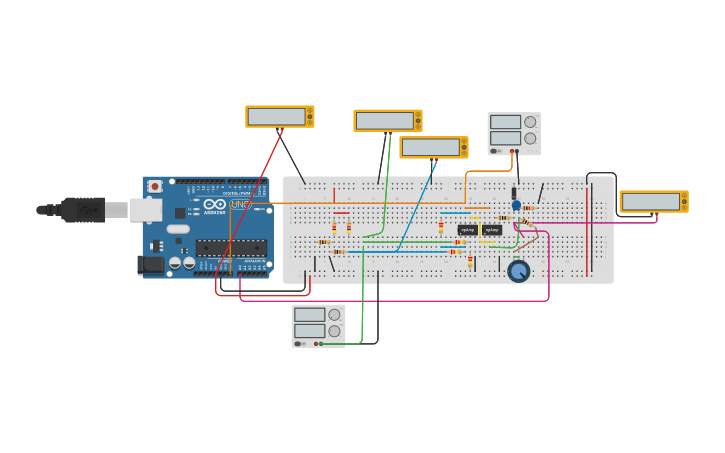 Circuit design pt100 -- amplificado - lm358 - Tinkercad