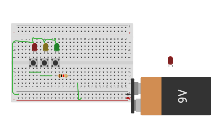 Circuit design Traffic light - Tinkercad
