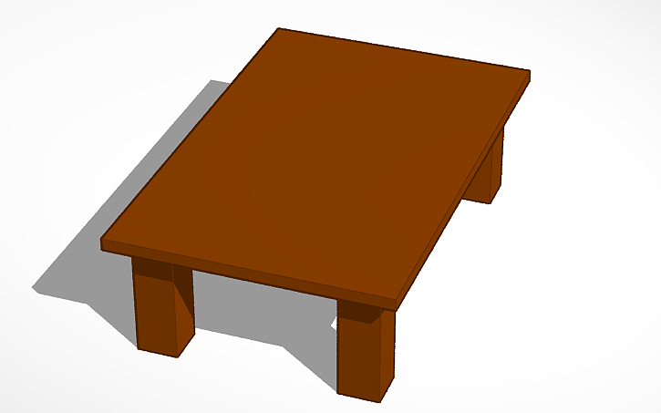 3D design stół - Tinkercad