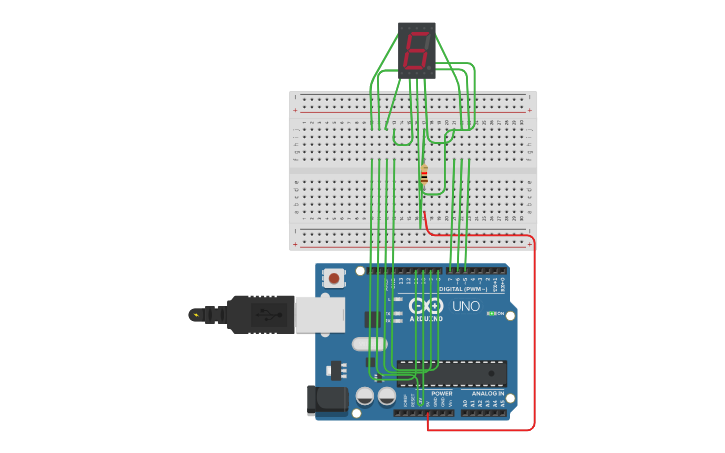 Circuit design ROB - 7 SEGMENT (unofficial version) - Tinkercad