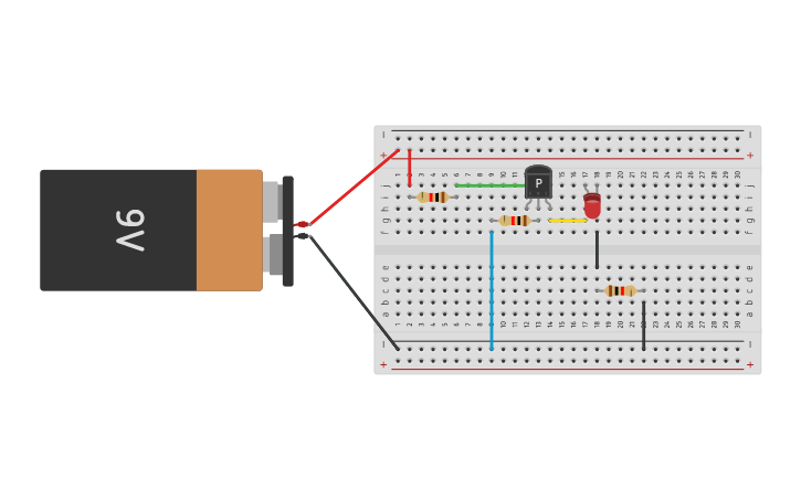Circuit design PNP - Tinkercad
