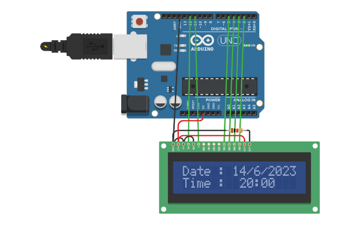 Circuit Design Tinkercad Arduino Clock Without Rtc Module Aeroarduino Tinkercad