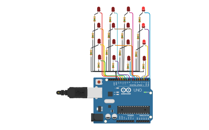 Circuit Design 4x4 Modified Tinkercad
