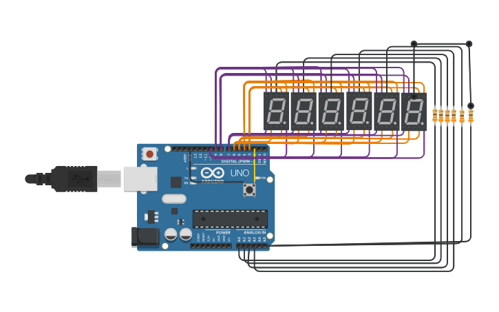 Circuit design 7-Segment Display Clock - Tinkercad