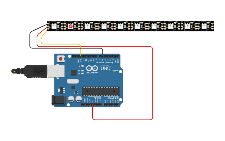 Circuit design Светодиодная лента - Tinkercad