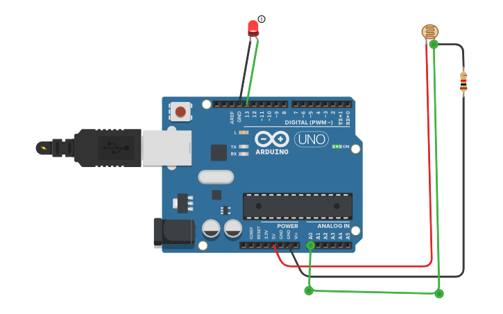 Circuit design program using light sensitive sensors. - Tinkercad