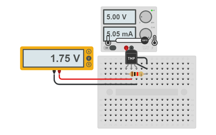 Circuit design Temperature Sensor - Tinkercad