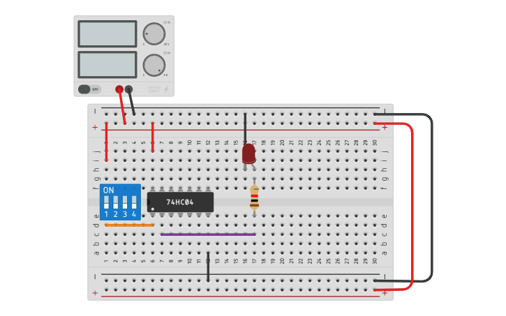 Circuit design Familiarization of NOT Gate | Tinkercad