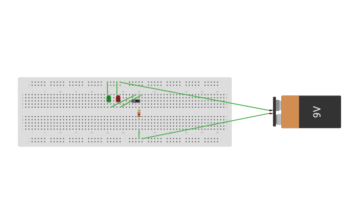 Circuit design Simple LED Switch - Tinkercad