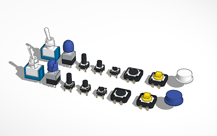 3D design Switches and Buttons - Tinkercad