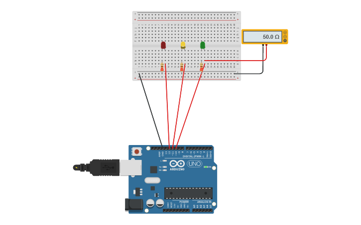 Circuit design Traffic Light circuit | Tinkercad