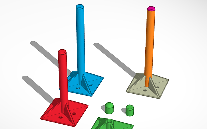 3D design Gaming Surface Legs - Tinkercad