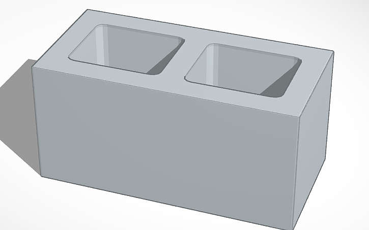 3D design Cinder Block 8" Full Block - Tinkercad