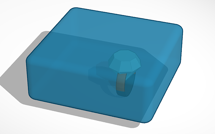 3D design Diamond Ring in Box - Tinkercad