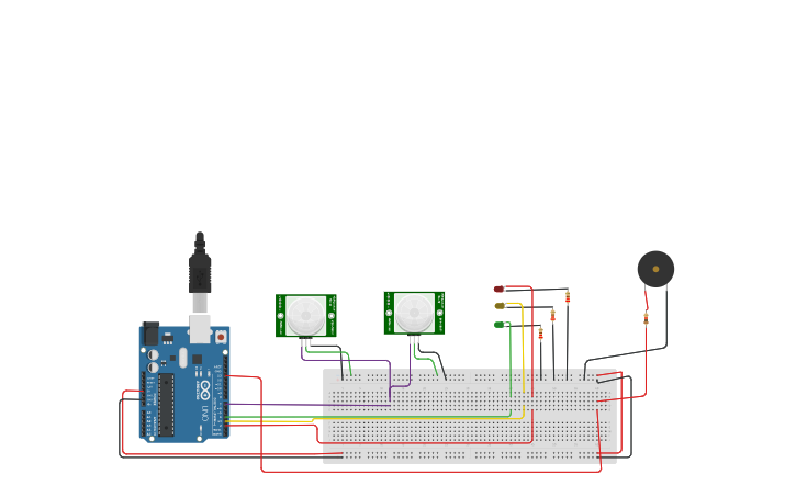 Circuit design signal road crossing - Tinkercad