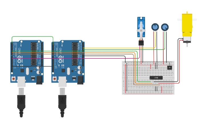 Circuit Design Serial Comunication Tinkercad