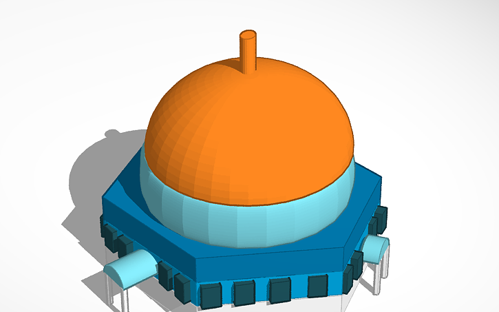 3D design dome of the rock - Tinkercad