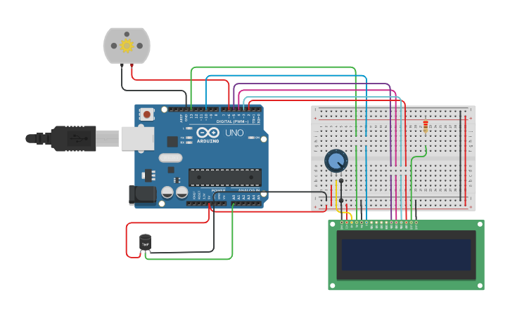 Circuit design AUTOMATIC TEMPERATURE CONTROLLER - Tinkercad