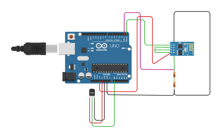 Circuit design UTS Mekatronika | Tinkercad