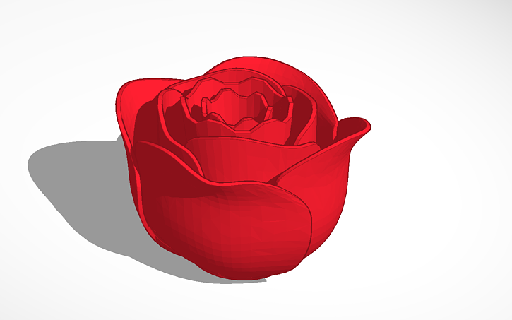 3D design Rose Model with keychain ring - Tinkercad