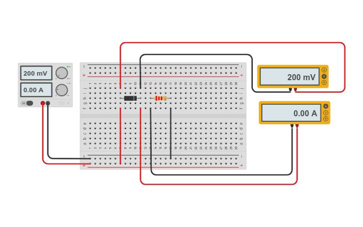 Circuit design Praktikum 1 - Karakteristik Dioda (Bias Maju) - Tinkercad Circuit design Praktikum 1 - Karakteristik Dioda (Bias Maju) - Tinkercad