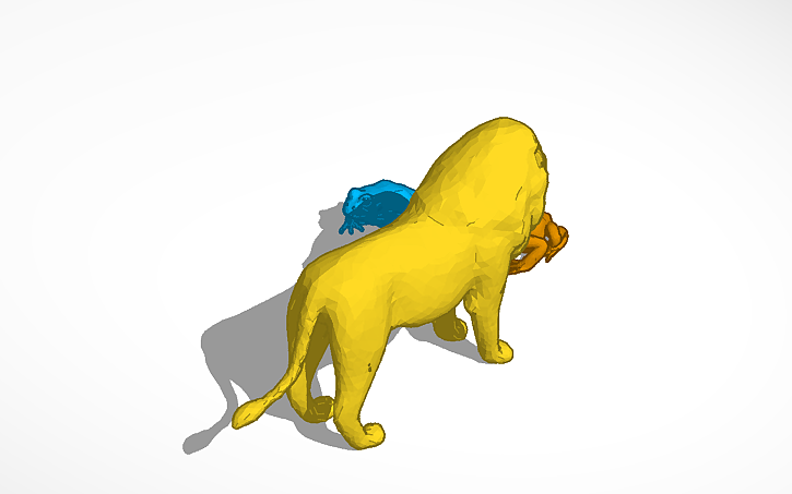 3D design Lion scaring the Frogs. - Tinkercad