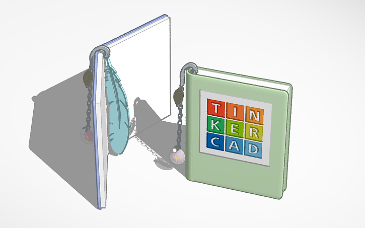 3D design Feather resin flower bookmark - Tinkercad
