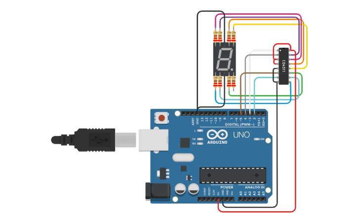 Circuit design 23. 7SegmDecode_Embedded C - Tinkercad